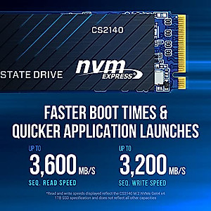 PNY CS2140 2TB M.2 NVMe Gen4 x4 Internal Solid State Drive (SSD) - M280CS2140-2TB-RB
