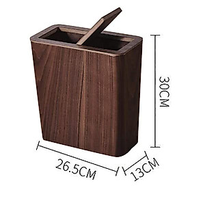 RZM Wood Trash Can Wastebasket,Household Bathroom Living Room Rectangular Trash Bin,Narrow Space Garbage Can with Swing Lid (Color : D, Size : 26.5x13x30cm(10x5x12inch))