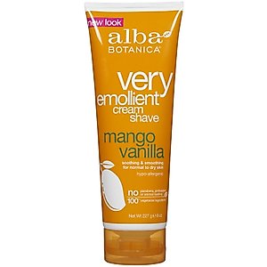 Alba Botanica, Moisturizing Cream Shave oz, na, Mango Vanilla, 8 Ounce