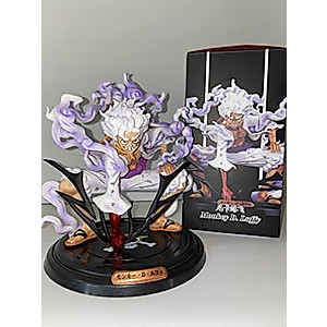 TenseiMe, Monkey. D Luffy Gear 5 Fifth Action Figure 20cm/7.9inch PVC Anime Action Figure (White)