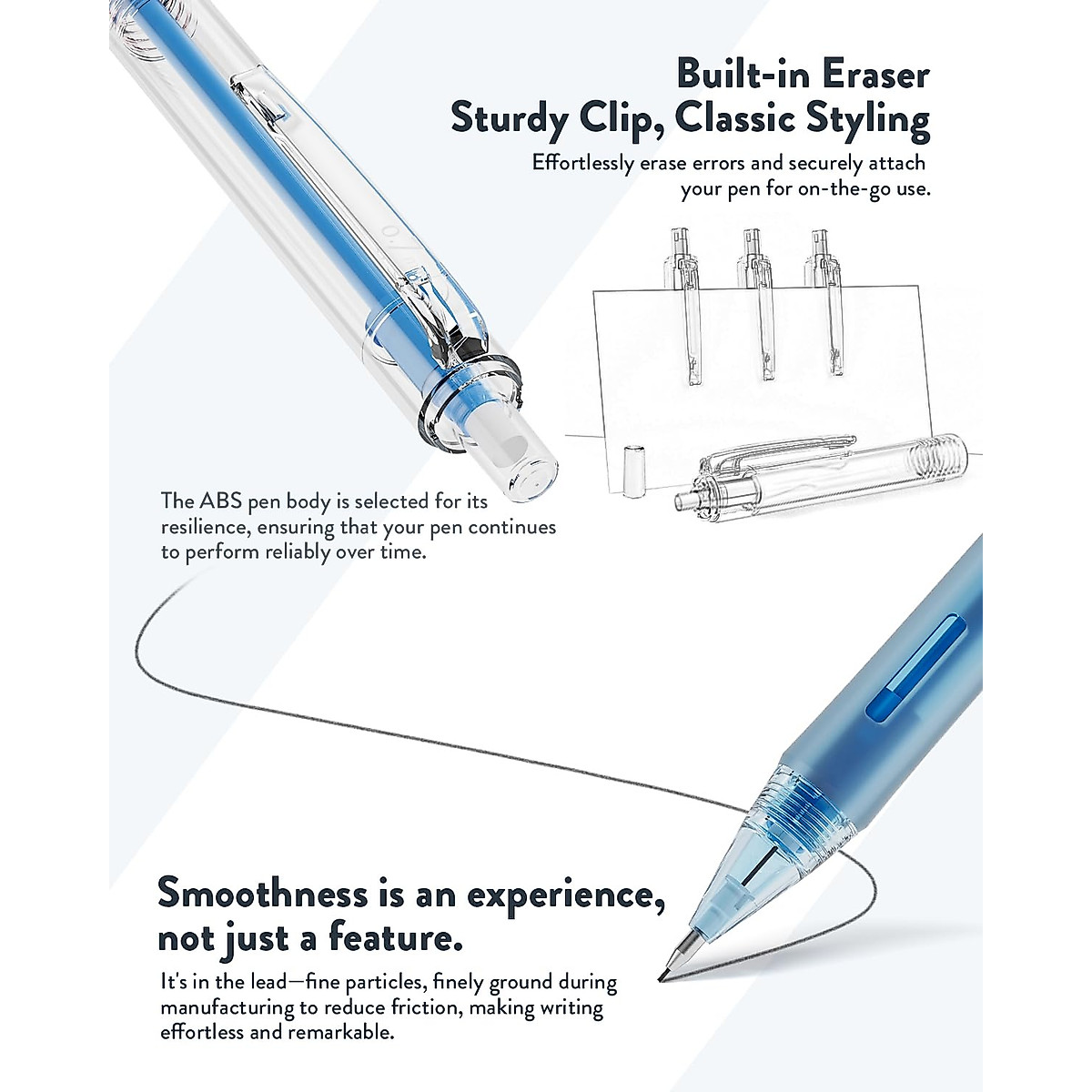 Four Candies Mechanical Pencil Set with Case, 6PCS Aesthetic Mechanical Pencils 0.5 & 0.7mm with 360PCS HB Lead Refills, 3PCS Erasers, 9PCS Eraser Refills for writing, drawing and sketching
