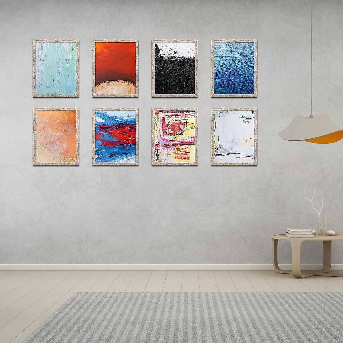 Giftgarden 11x14 Picture Frame Distressed Beige White Set of 12, Multi Rustic Wood Grain 11 by 14 Photo Frames Bulk for Wall or Tabletop Display