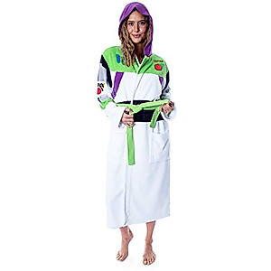 Disney Men's Toy Story Buzz Lightyear Costume Ultra-Soft Fleece Plush Hooded Robe Bathrobe (2X/3X)