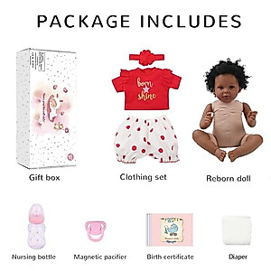 Kaydora Lifelike Reborn Black Girl, 20 Inch Realistic Newborn Baby Dolls That Look Real, Vinyl African American Reborn Baby Doll with Soft Body Best Gift for Kids Age 3+