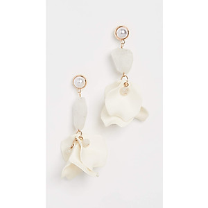 SHASHI Women's Orchid Earrings, White, One Size