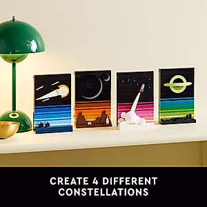 Lego Ideas Tales of The Space Age 21340 Adult Building Set, Build and Display 4 Connectible 3D Postcard Models, Gift Idea for Sci-Fi and Astronomy Lovers to Build and Hang or Display Freestanding