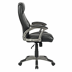 Sauder Gruga Leather Managers Chair, Black finish
