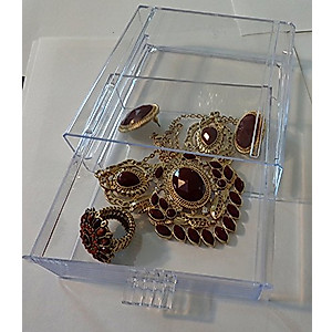 Clear Acrylic Stackable Organizing Drawer For Makeup, Jewelry, Scrapbook Supplies, Bobbins,