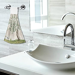 Alaza 2 Pcs Kitchen Towel, Flowering Tree The Japanese Garden with Birds Absorbent Towel Hanging Towel Hand Towel