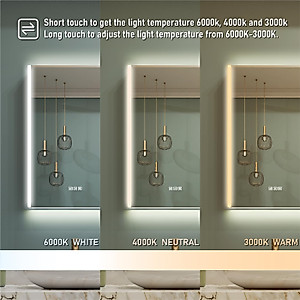 WELLFOR 20" x 30" LED Mirrored Bathroom Cabinet, Mirror Medicine Cabinet with Lights, 8mm Luminous Tempered Glass, Outlets & USB Ports, Single Right Opening Door