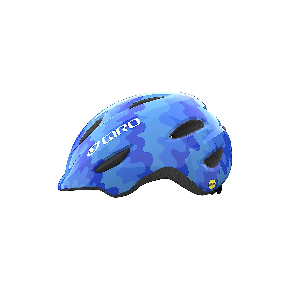 Giro Scamp Youth Recreational Bike Cycling Helmet - Small (49-53 cm), Matte Blue/Lime (2021)