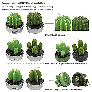 Ornerx Cute Cactus TeaLights 6 PCS Succulent Decorative Candles
