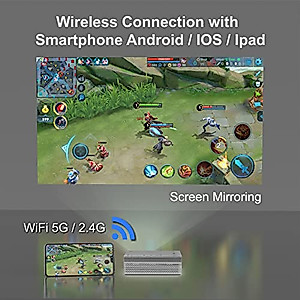 Amoowa Mini Projector 1080p Projector with WiFi and Bluetooth DLP 200ANIS for Home and Outdoor Video Wireless Projector Compatible with HDMI/USB/iPhone/Android/Tablet