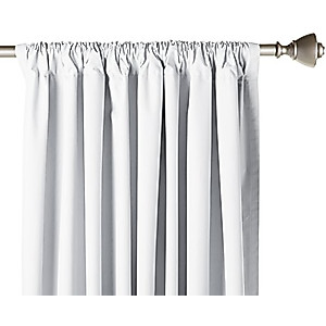 Amazon Basics Blackout Curtain Set - 52''x 63'', White, 4-Pack