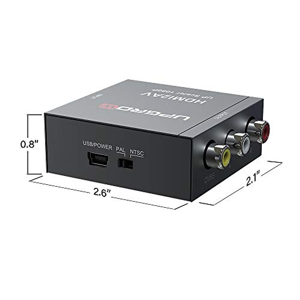 UPGROW HDMI to RCA, 1080p HDMI to AV RCA CVBs Composite Video Audio Converter Adapter Supports PAL/NTSC for TV Stick, Roku, Chromecast, Apple TV, PC, Laptop, Xbox, HDTV, DVD-Black (UPGROWHRCA01)