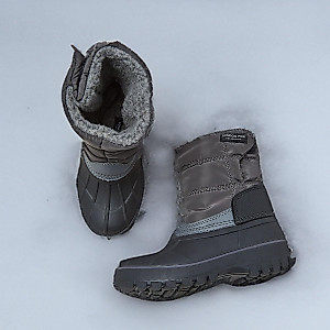 LONDON FOG Jett Waterproof Boys, Girls & Toddler Snow Boots for Kids - Insulated Warm Fleece Lined Girls & Boys Winter Boots - Navy Blue, 2 Little Kid