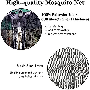 Patio Umbrella Mosquito Netting Patio Umbrella Mesh Screen with 2 Doors for 7.5FT to 11FT, Adjustable Bug Screen Accessory, Outdoor Offset Umbrellas Screen Equipped with Double Zippers and Solid Lead