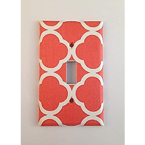 Coral White Quatrefoil Light Switch Cover Various Sizes Offered