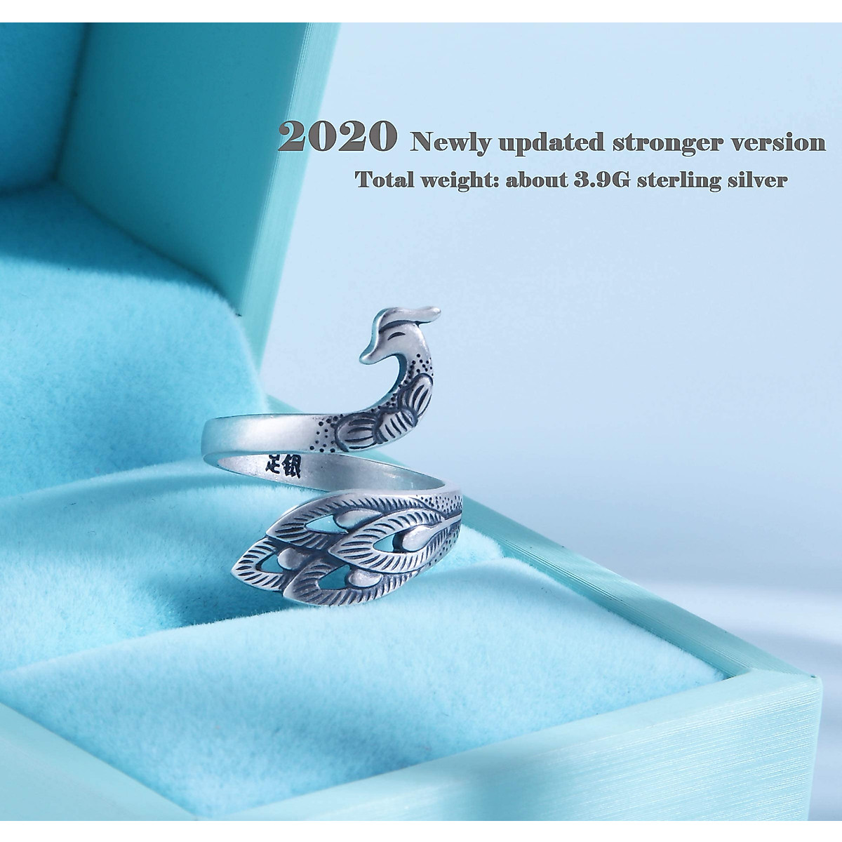 Helen de Lete Vintage Phoenix Wonder Bird 925 Sterling Silver Adjutable Ring