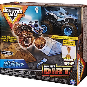 Monster Jam, Megalodon Monster Dirt Starter Set, Featuring 8oz of Monster Dirt and Official 1:64 Scale Die-Cast Monster Jam Truck