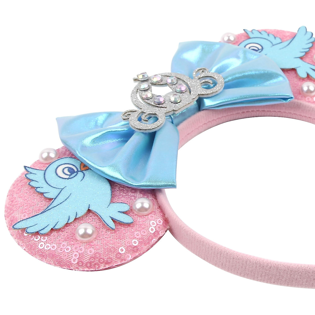 zhezesmila Shiny Mouse Ears Headband, Hot Chicken Ears with Sparkly Bow Hawaii-Headwear Decoration Hair Accessories for Girls Women Adult Kids Birthday Party