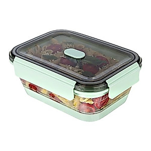 Restaurantware-Fresh Hero 40 Ounce Storage Containers, 1 Durable Airtight Food Containers - Microwavable, Freezable, Green Plastic Collapsible Containers, Dishwashable, With Vented Lids
