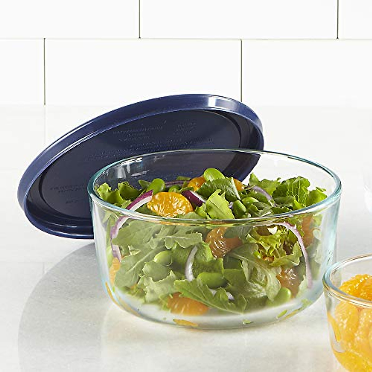 Pyrex 14-Piece Simply Store with Blue Covers, Clear