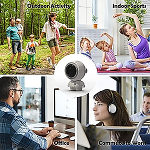 beautymart Personal Fan, Portable Mini Handheld Fan, Astronaut Leafless Fan, Speed Adjustable, USB Rechargeable Fan, for Kids, Women, Men, Home, Office, Indoor, Outdoor, Sport, ect (WHITE)