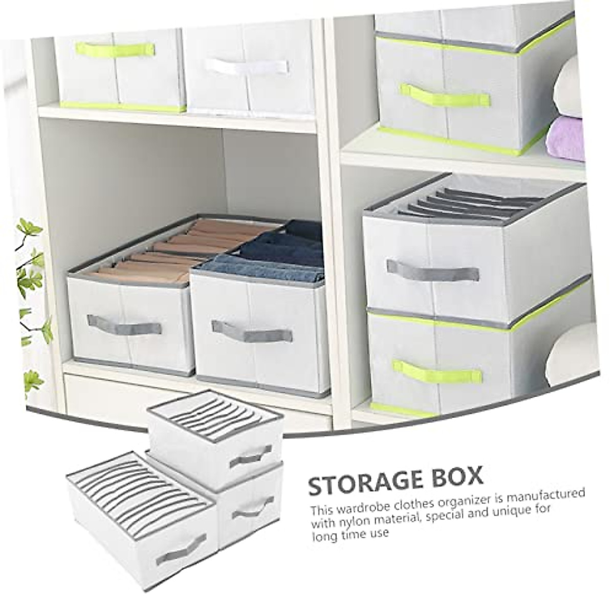 Cabilock 3pcs Clothes Storage Box Folding Wardrobe Clear Drawer Clothes Storage Boxes Socks Organizer Clothing Organizer Drawer Organizer Washable Drawer Dividers Clothes Organizer Box