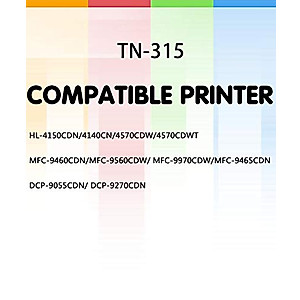 (Pack of 4) Compatible TN-315 TN-310 TN310 TN315 Toner Cartridge (Basic Set, 4 Colors) Repacelement for Brother HL-4150CDN HL-4570CDW HL-4570CDWT MFC-9460CDN Printer, Sold by GTS