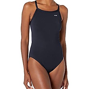 TYR Sport Women's Solid Durafast Diamondback Swim Suit,Black,34