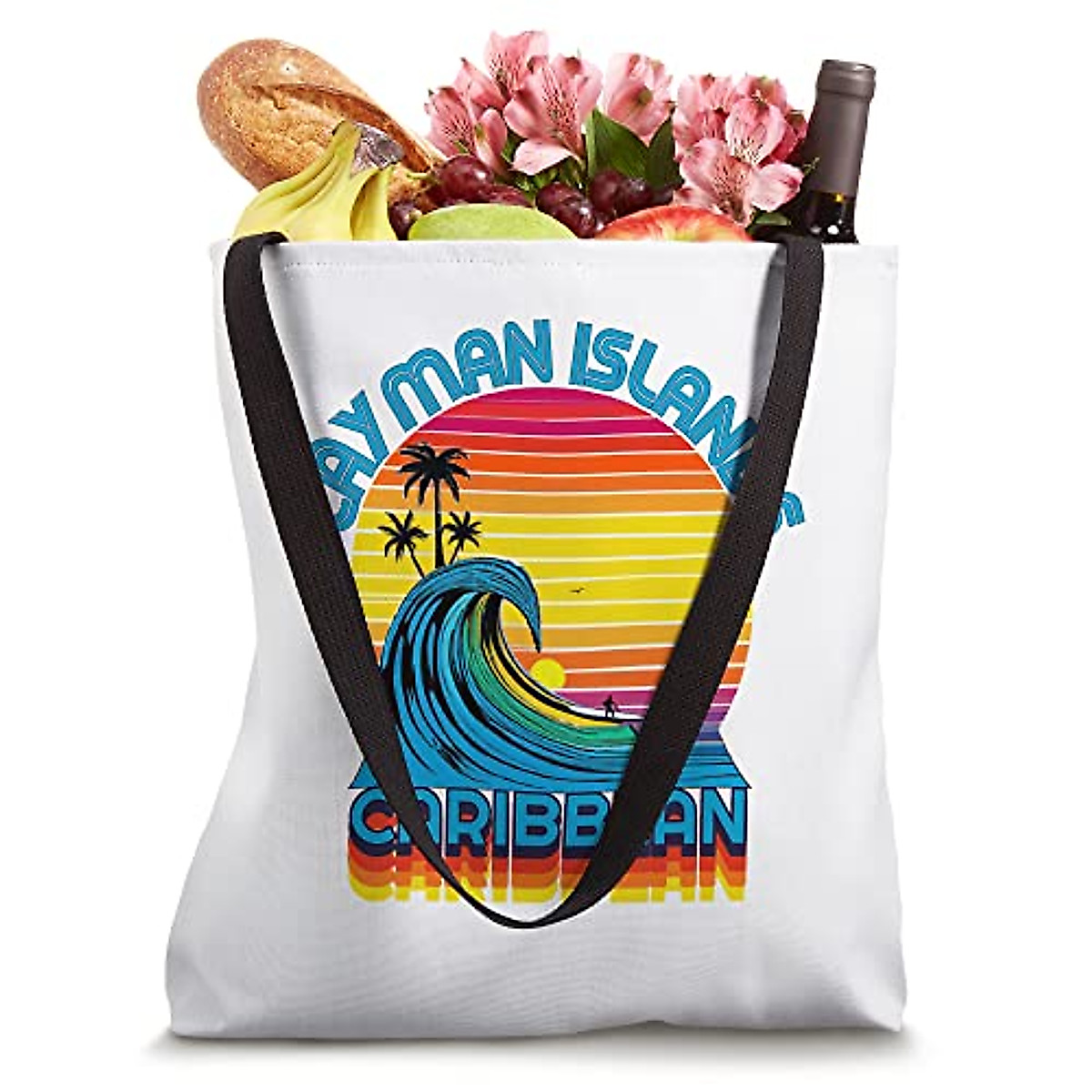 Cayman Islands Retro Throwback Surf & Beach Souvenir Tote Bag