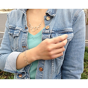 EFYTAL 60 Birthday Gifts, 925 Sterling Silver 6 Ring Bracelet for Women, 6 Circles Jewelry, Gifts for 60 Year Old, 60th Birthday Gifts for Mom