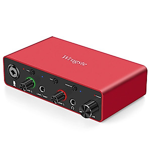 Wrugste USB Audio Interface Solo(24Bit/192kHz)+48V Phantom Power for Computer Recording Podcasting and Streaming Plug and Play for Content Creators Musicians Upgraded Version XLR Audio Interface