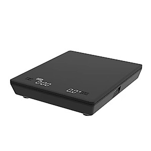 Digital Coffee Scale,Type-C Charging LED Touch Screen with Timer 3kg/0.3g high Precision, Digital Kitchen Scale Coffee Scale Measuring g/oz/ml Units