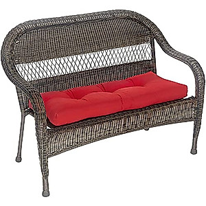 Klear Vu Indoor and Outdoor Bench Cushion Stain, Fade, Water and UV Resistant Seat Pads for Porch Swing and Patio Furniture, 43x19, 1 Count (Pack of 1), Solid Red