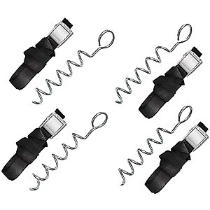 Bounce Master Heavy Duty Spiral Trampoline Anchors Stakes - Galvanized Giving a Greater Span of Anchorage - Wind Stakes - Strong Ground Trampoline Anchor Kit