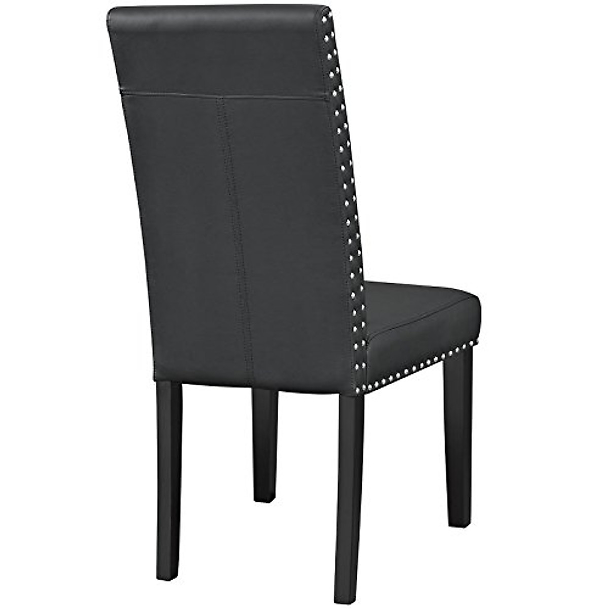 Modway Parcel Faux Leather Upholstered Parsons Dining Side Chair in Black
