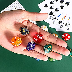 50 Pieces Polyhedral Dice Set with Black Pouch Polyhedral Dice Compatible with RPG MTG Table Games Multi Colored Assortment (10 Sided Style)