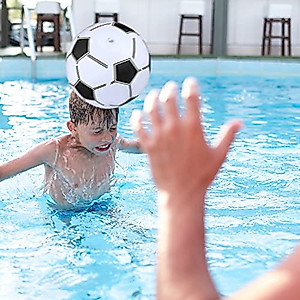 Jishi 16" Soccer Beach Balls Bulk 12-Pack Large Inflatable Blow Up Soccer Balls Party Favor Decorations, Summer Water Fun Birthday Party Gifts, Kids Pool Float Toys Toddler Outdoor Games & Activities