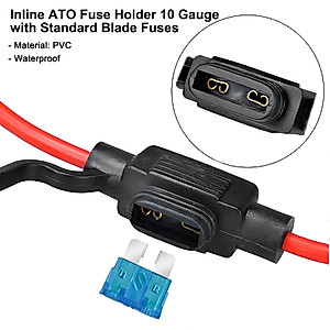 MuHize 120 Pcs Car Fuses & Tap Adapter, Upgraded ATM Assorted Blade Fuses with Inline 16 AWG Gauge Holder, Replacement for Automotive Us