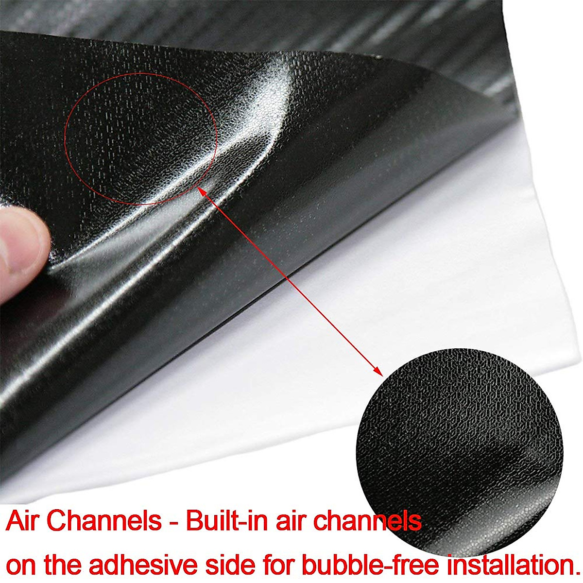 LZLRUN 7D Carbon Fiber High Gloss Vinyl Wrap Sticker with Air Realease Bubble Free Anti-Wrinkle Come with Installation Tool (1FT x 5FT)