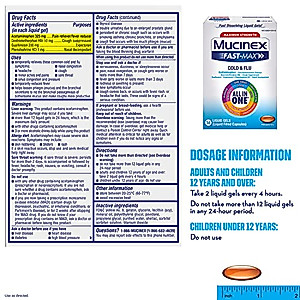 Mucinex Maximum Strength Fast-Max Cold & Flu All-In-One Liquid Gels, 16ct (Packaging May Vary)