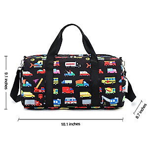 Kids Duffle Bag for Boys Girls Water Resistant Small Gym Bag Overnight Weekender Travel Tote with Shoe Compartment and Wet Pocket