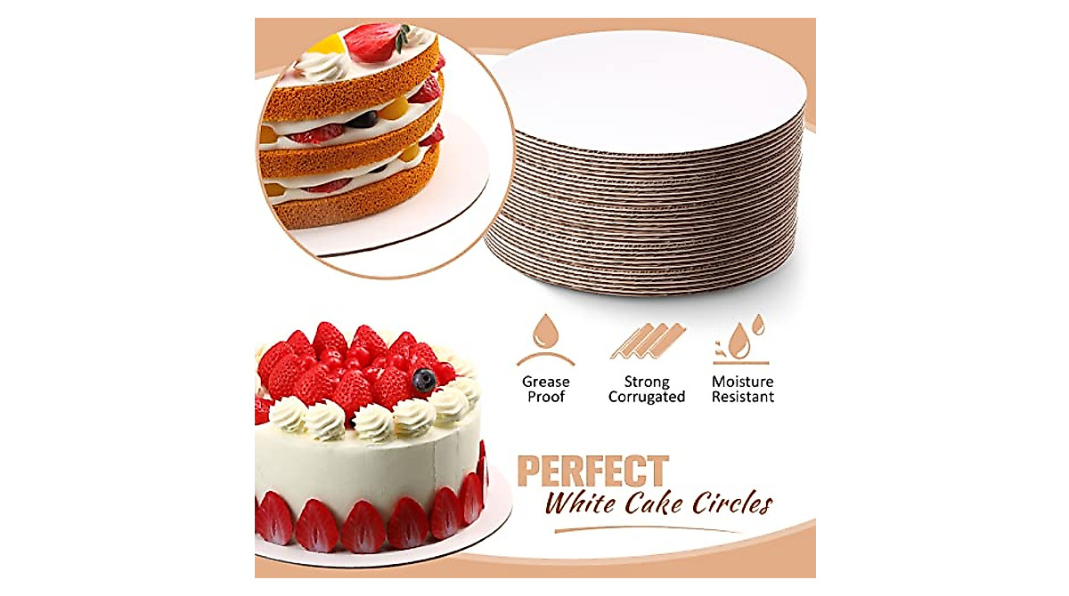 100 Pcs 6-Inch Greaseproof Cake Boards for Baking