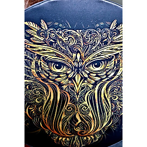 Vegan Shaman "Owl Soul" Drum 20'' | Healing Sound Therapy | Tunable Frame Drum | Water Resistant Membrane | Deep Bass Sacred Sound | With a Soft Protecting Bag