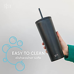 Simple Modern Insulated Tumbler with Lid and Straw | Iced Coffee Cup Reusable Stainless Steel Water Bottle Travel Mug | Gifts for Women Men Her Him | Classic Collection | 24oz | Blush