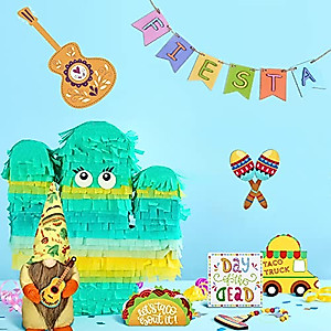 8 Pieces Cinco De Mayo Decorations Fiesta Party Decor Summer Tiered Tray Decor Taco Gnome Rustic Wooden Signs Serving Trays for Rustic Home Kitchen, Taco Style (Taco Style)