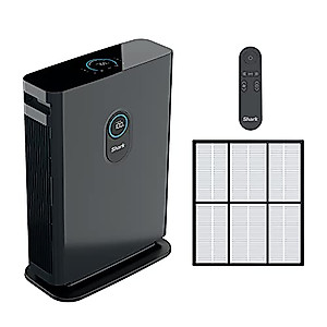 Shark HE402 Air Purifier 4 True HEPA Cleans up to 1000 Sq. Ft., Captures 99.98% of Particles, dust, allergens, Smoke, 0.1–0.2 microns, Advanced Odor Lock, Quiet, 4 Fan, Charcoal Gray