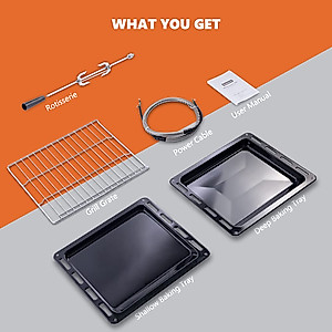 24 Inch Single Wall Oven, ETL Certified,ThermoMate 2.3Cu. Ft. Electric Built-in Oven with 9 Cooking Functions, 360° ROTATING ROTISSERIE, Sensor Touch Control, Stainless Steel